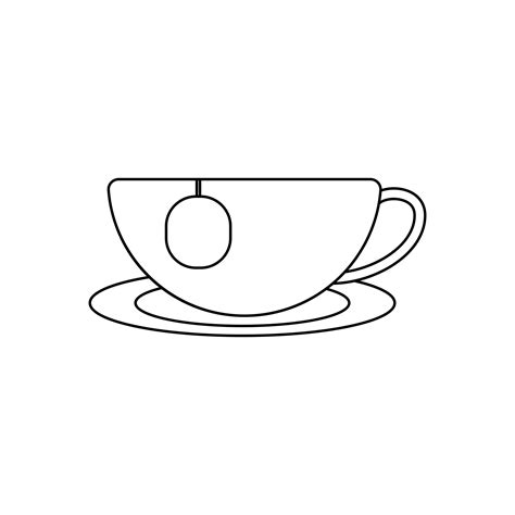 Outline Icon Cup Of Tea Isolated On White Background 5693456 Vector