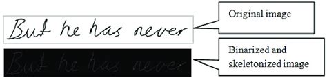 original scanned image and skeletonized binary image download