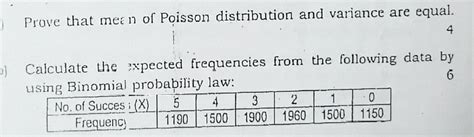 Solved Prove That Mee N Of Poisson Distribution And Variance Chegg