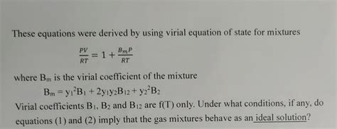 Solved The Following Equations Have Been Proposed For The