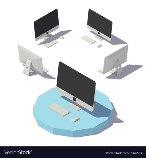 Isometric Computer Monoblock Royalty Free Vector Image