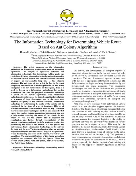 Pdf The Information Technology For Determining Vehicle Route Based On