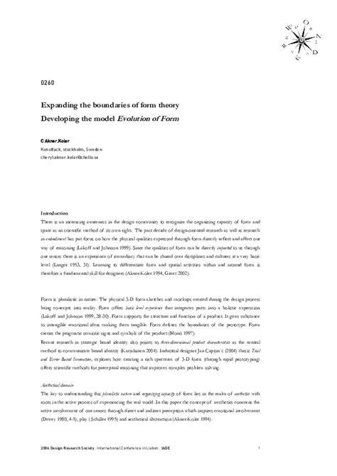 Pdf Expanding The Boundaries Of Form Theory Developing The Model