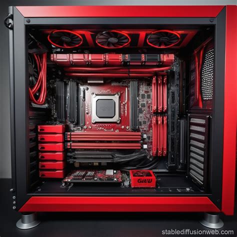 Red Themed Gpu Rig Design Stable Diffusion Online