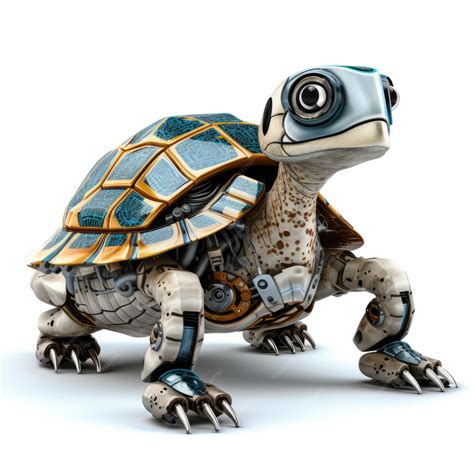 Premium Photo Cute Turtle Robot Robotic Reptile Isolated Over White Background