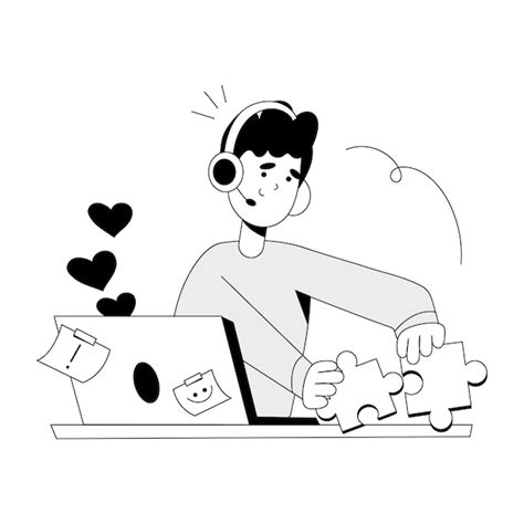 Premium Vector Problem Solving Agent Liner Style Illustration