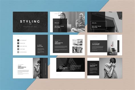 styling minimal black presentation powerpoint template powerpoint template