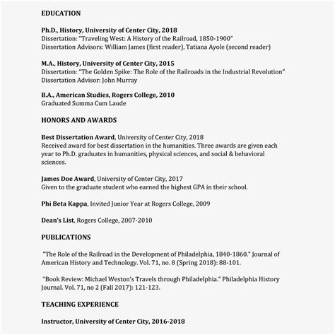 Curriculum Vitae Apa Format Birthday Letter