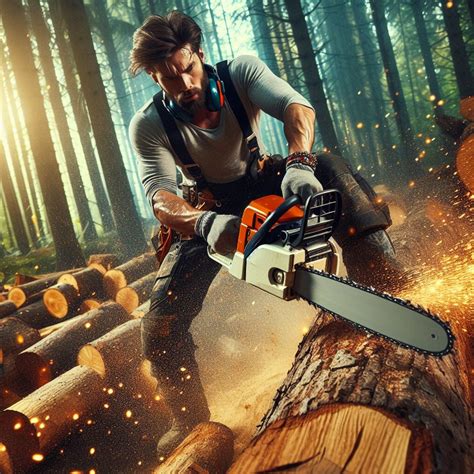 Download Lumberjack Ai Generated Chainsaw Royalty Free Stock