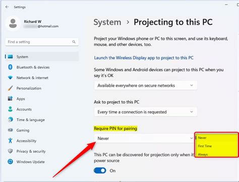 enable or disable pin for projecting in windows 11 geek rewind
