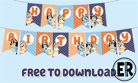 Free Bluey Birthday Banner