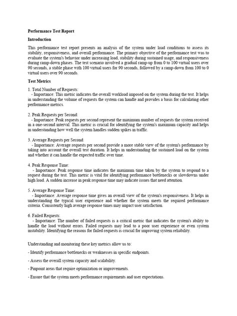 performance test report pdf performance indicator psychology