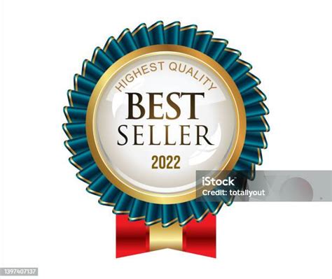 흰색 배경에 고립 된 베스트 셀러 아이콘 골드 디자인 벡터 로고 상에 대한 스톡 벡터 아트 및 기타 이미지 상 리본 리본상 Istock