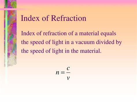 PPT Index Of Refraction PowerPoint Presentation Free Download ID