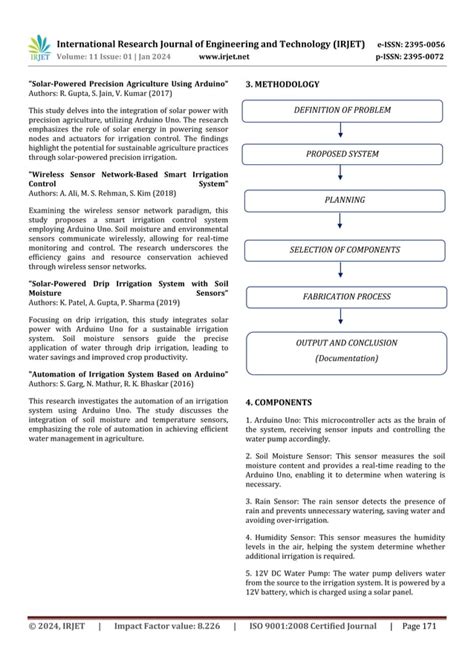 Fabrication Of Solar Powered Automatic Irrigation System Using Arduino Uno Pdf Agriculture
