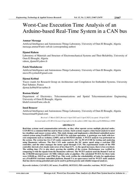Pdf Worst Case Execution Time Analysis Of A Real Time System Based On