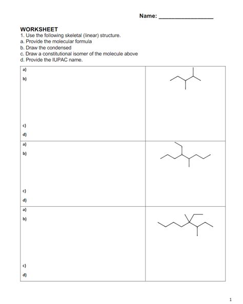 Solved Nameworksheetuse The Following Skeletal Linear