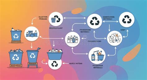 Recycling And Waste Collection Process In A City With Workers Loading