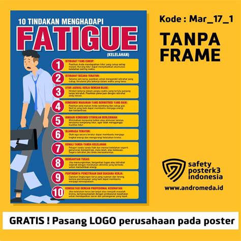 Jual Safety Poster K3 Tindakan Menghadapi Fatigue Kelelahana1