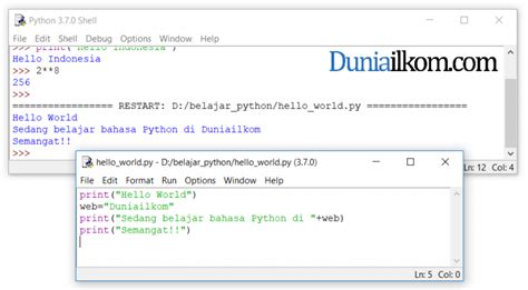 Cara Menjalankan Python Dari IDLE Duniailkom