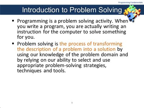 Problem Solving In Programming Fundamentals