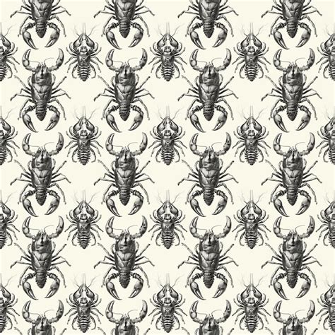 Premium Photo Scorpion Pattern Black And White Seamless Background