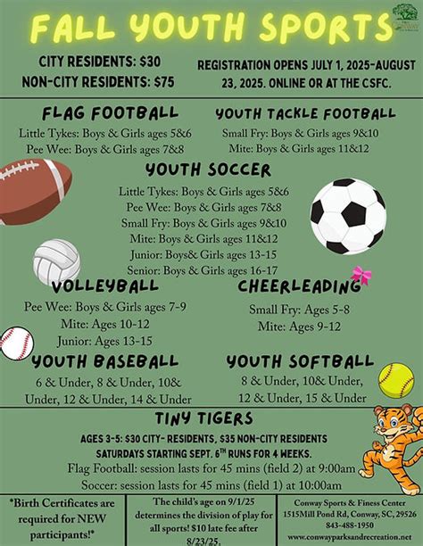 Fall Youth Sports Registration My Site