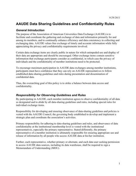 Aaude Data Sharing Guidelines And Confidentiality Rules
