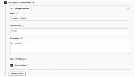 build jenkins job with default parameters using jenkinsfile by bipin