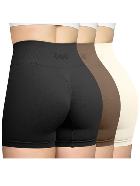 Oqq Womens 3 Piece Workout Seamless High Waist Butt Liftings Exercise