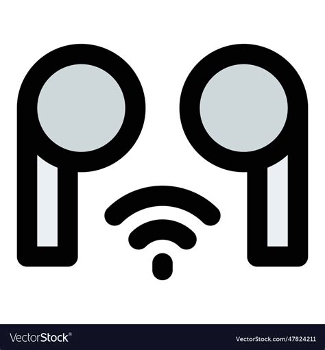 Wireless Earphones Connected To Bluetooth Vector Image