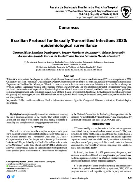 Pdf Brazilian Protocol For Sexually Transmitted Infections 2020