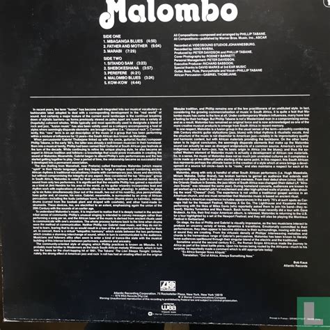 Malombo Lp 50 391 1977 Malombo Lastdodo