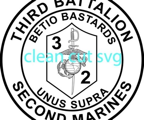 Artstation Third Battalion Patch Vector File Black White Vector Outline Or Line Art File For