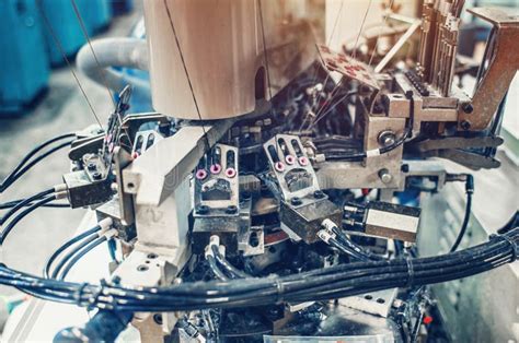 Part Of Sock Production Machine Sock Factory Automated Process Of