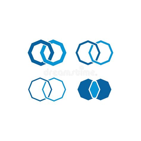 Modern Geometry Geometric Shape Connection Icon Set For Logo Stock