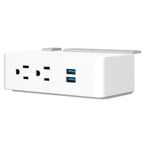 Dekko Ashley Duo Under Desk Plastic Hub 2 Power 2 Usb A