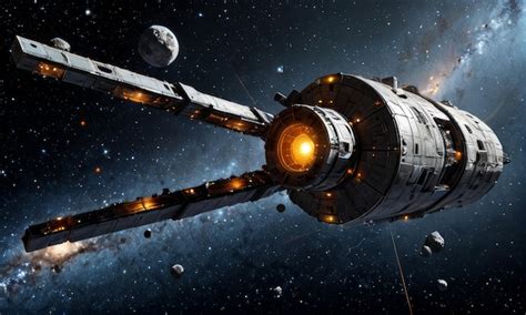 Advanced Spacecraft In Orbit Premium Ai Generated Image