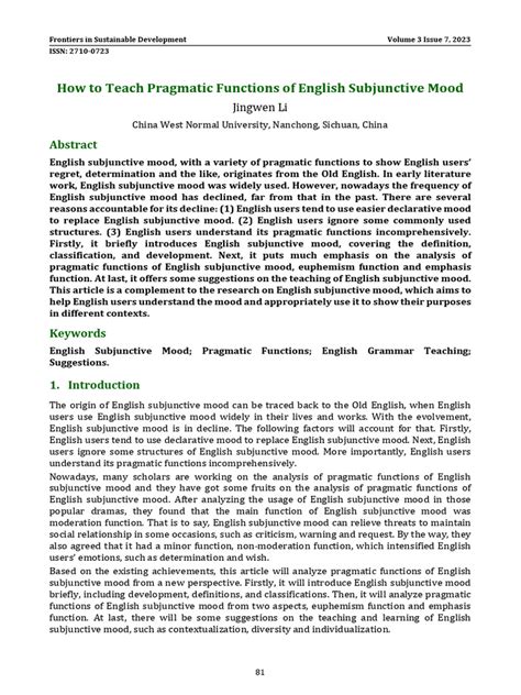Howtoteachpragmaticfunctionsofenglishsubjun Pdf Verb