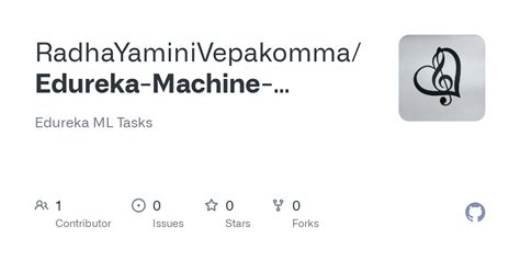 Github Radhayaminivepakommaedureka Machine Learning Edureka Ml Tasks
