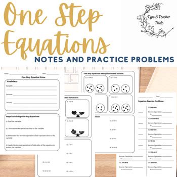 Doodle Notes One Step Equations By Type B Teacher Trials TPT