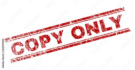 COPY ONLY Seal Print With Corroded Texture Red Vector Rubber Print Of COPY ONLY Text With Retro