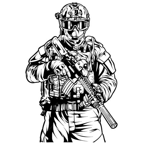 Premium Vector Vector Tactical Us Army Soldier With Gun