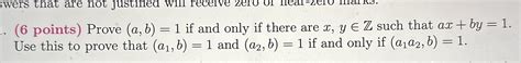 solved 6 ﻿points ﻿prove a b 1 ﻿if and only if there are