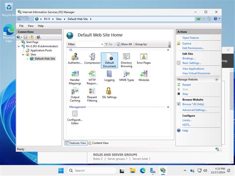 Windows Server IIS Use Default Web Site Server World