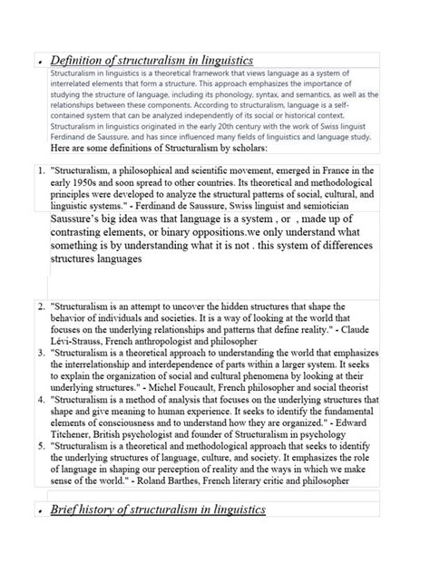 Definition Of Structuralism In Linguistics Pdf Semiotics Linguistics