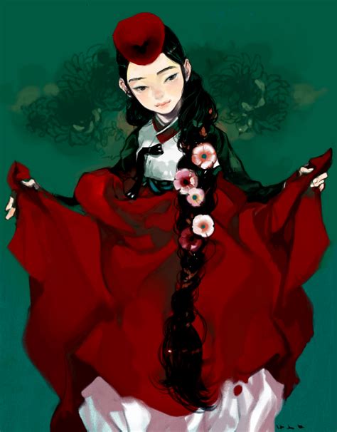 땋은머리와 접시꽃 Rocoa