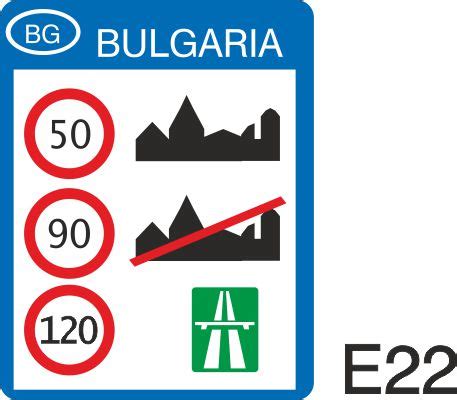 Пътен знак Е22 - Елит пътна сигнализация