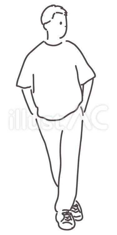 Free Vectors A Simple Line Drawing Of A Man Putting His Hands In His