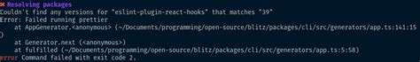 [linux] eslint plugin react hooks error while resolving packages